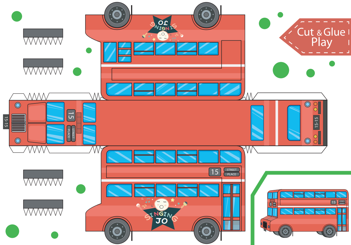 Cut & Glue 3D Bus » Singing Jo & Co.